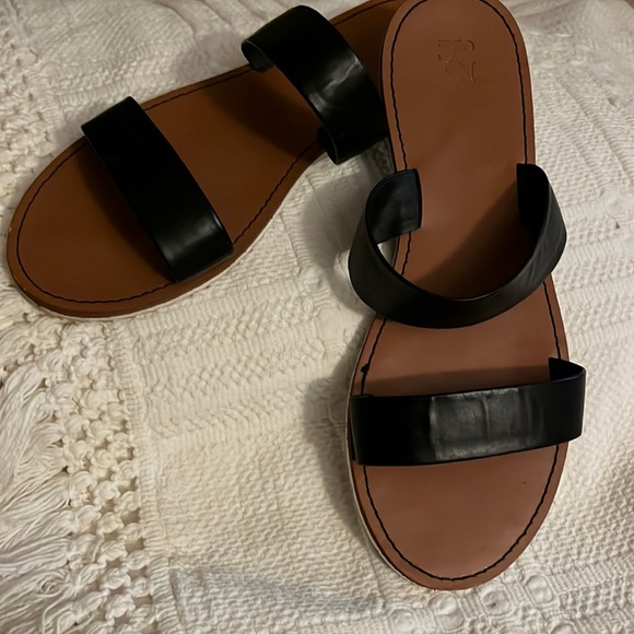 New York & Company | Shoes | Nyco Flat Black Strap Sandals | Poshmark